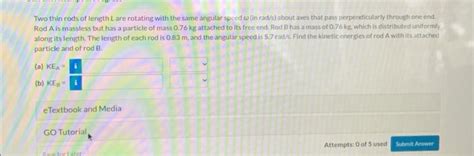 solved two thin rods of length l are rotating with the same