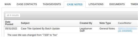 Bulk Edit Case Title Legalserver Help