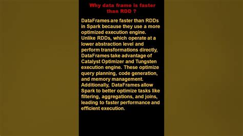 Pyspark Interview Questions For Data Engineer Why Data Frame Is