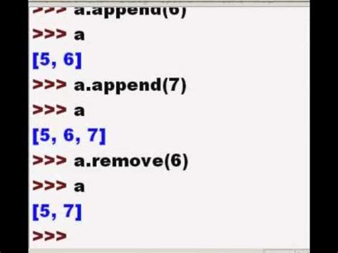 Python Lists Append And Remove Functions And Querying YouTube