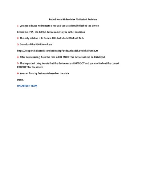 Redmi Note 9s Pro Max Fix Restart Problem Pdf