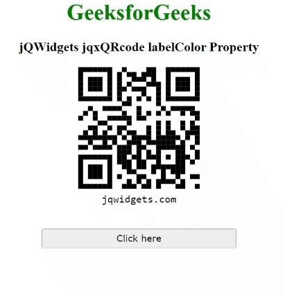 JQWidgets JqxQRcode LabelColor Property GeeksforGeeks