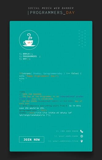 프로그래머의 날 디자인을위한 녹색 배경으로 텍스트를 코딩하는 인물 디자인의 배너 템플릿 12에 대한 스톡 벡터 아트 및 기타 이미지 12 9월 개발 Istock