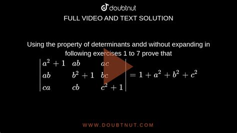 using the property of determinants andd without expanding in following