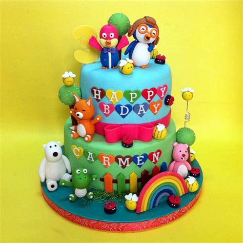 Hand Sculpted Pororo Themed Stacked Cake Stacked Tiered Cake Cakedeliver