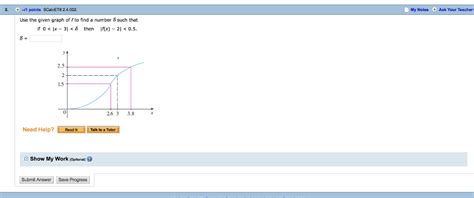 Solved Use The Given Graph Of F To Find A Number Delta Such