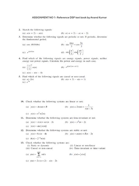 Dsp Questions Pdf