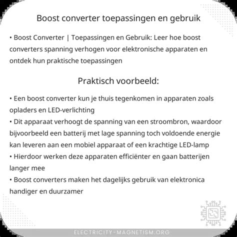 Boost Converter Toepassingen En Gebruik
