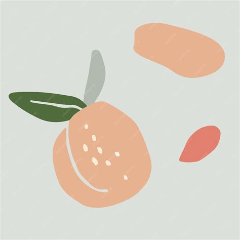 Premium Vector Cute Peach Art Illustration