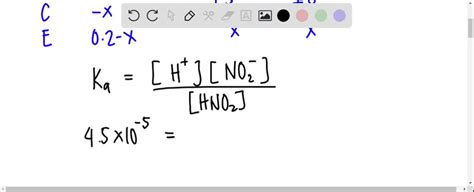 Solved Calculate The Ph Of A 0 2 M Hno2 Solution Ka 4 5 10 5