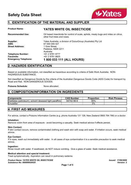 Material Safety Data Sheet Msds