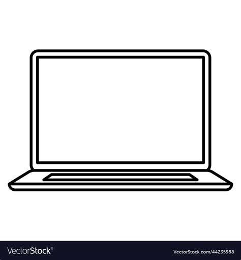 Laptop Line Icon Isolated On White Background Vector Image