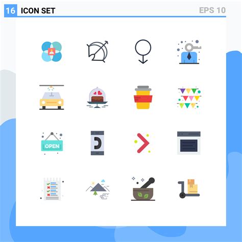 User Interface Pack Of Basic Flat Colors Of Car Modern Point Key Man Editable Pack Of