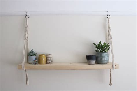 Macrame Hanging Shelf Modern Shelf Solution Etsy