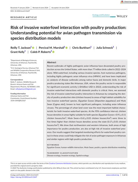 Pdf Risk Of Invasive Waterfowl Interaction With Poultry Production