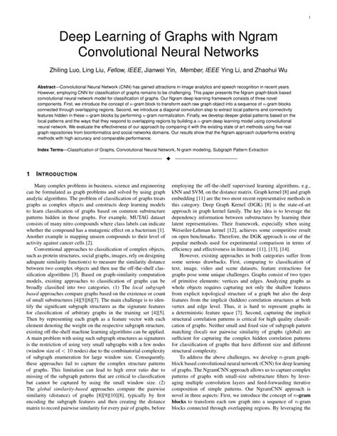 Pdf Deep Learning Of Graphs With Ngram Convolutional Neural Networks