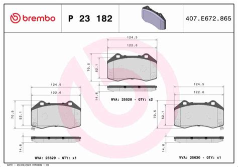 Brembo Oe Prem Lowmet Pads Front 16 19 Mazda Mx 5 Miata P23182