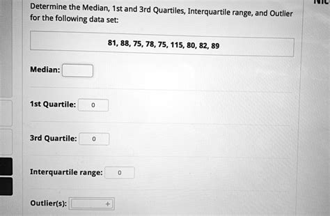 Solved Tc Determine The Median Ist And 3rd Quartiles Interquartile