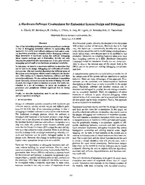 pdf a hardware software co simulator for embedded system design and