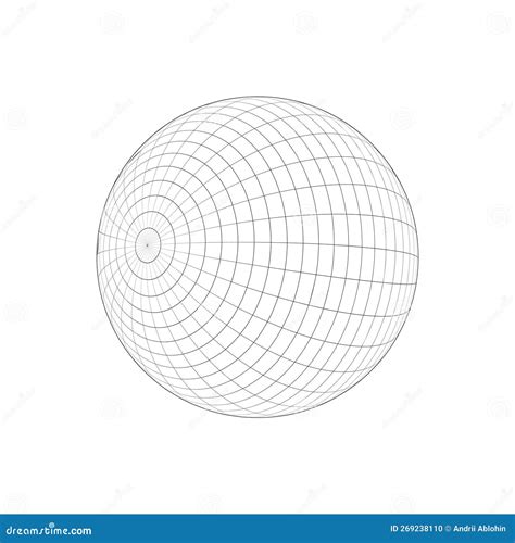3d Sphere Wireframe Orbit Model Spherical Shape Grid Ball Stock Vector Illustration Of