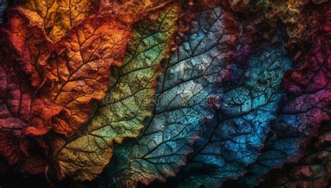 Vibrant Autumn Foliage Creates A Beautiful Fractal Pattern In Nature Generated By Ai Stock