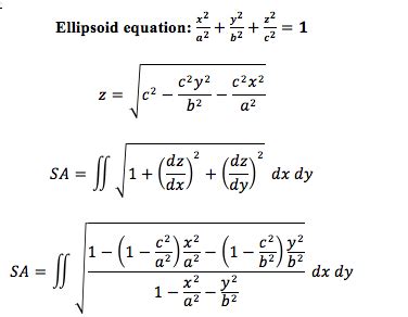 Integration Approximating Surface Area Of A Scalene Ellipsoid