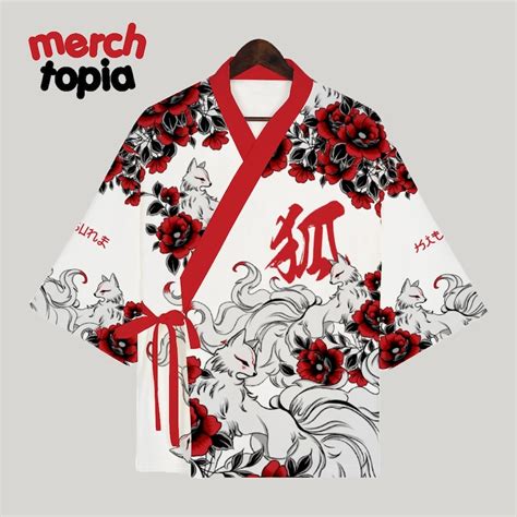 Kitsune Fox White Kimono Nine Tailed Fox Mask Spirit Japan Etsy