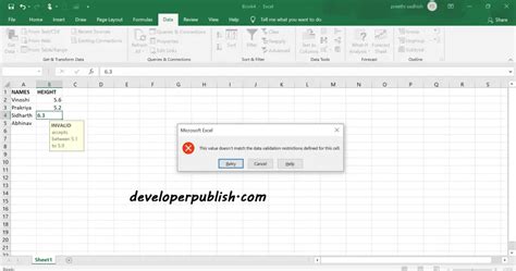 restrict data to number or decimal in microsoft excel