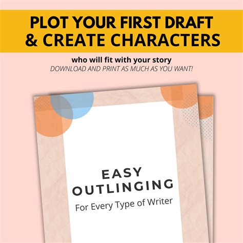 Easy Plotting Novel Workbook Outlining Your Book Character Development Guide Writers Guide To
