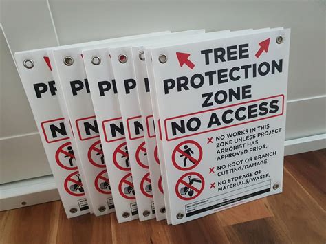 BULK BUY Tree Protection Zone Signs 12 Pack New Leaf Arboriculture