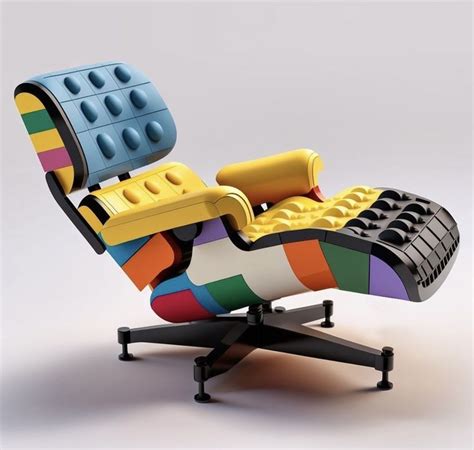 Lego Style Chair Colorful Design With Black Base And Wheels Colorful