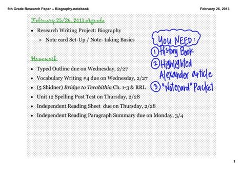 Biography Note Taking PDF