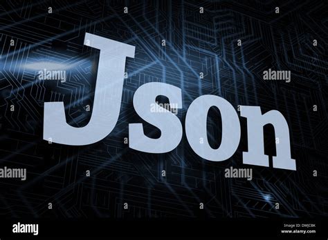 Json Against Futuristic Black And Blue Background Stock Photo Alamy