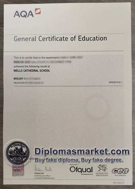 How Much Does It Cost To Buy Aqa Gce Fake Certificate