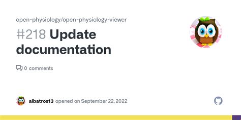Update Documentation · Issue 218 · Open Physiologyopen Physiology Viewer · Github