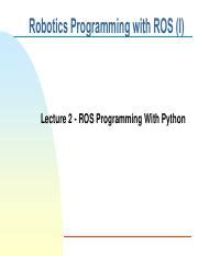 Introduction To ROS Programming With Python Creating Packages Course Hero