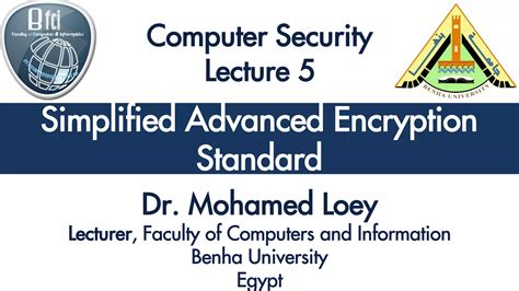 Computer Security Lecture 5 Simplified Advanced Encryption Standard Pdf