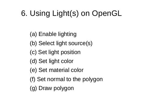 Opengl Lighting Basic