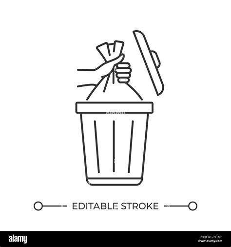 Garbage Bin Linear Icon Stock Vector Image And Art Alamy