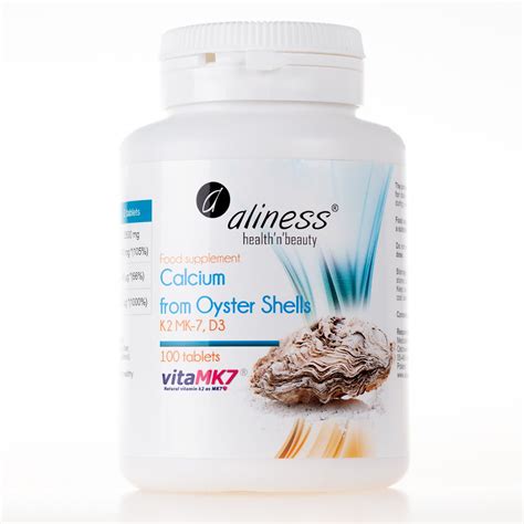 Oyster Shell Calcium With Vitamins K2 And D3 100 Pills Uk