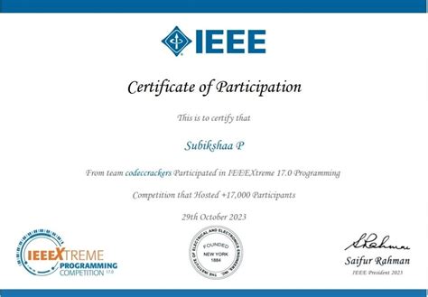 Subikshaa Praveen On Linkedin Ieeextreme