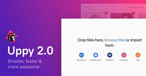 Uppy File Uploader 20 Smaller And Faster Modular Plugins Preact X Stricter Typescript Types