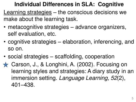 Ppt Individual Differences In Sla Powerpoint Presentation Free