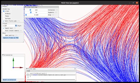 Fieldview With Selected Line Renderer Displaying Field F Sinx