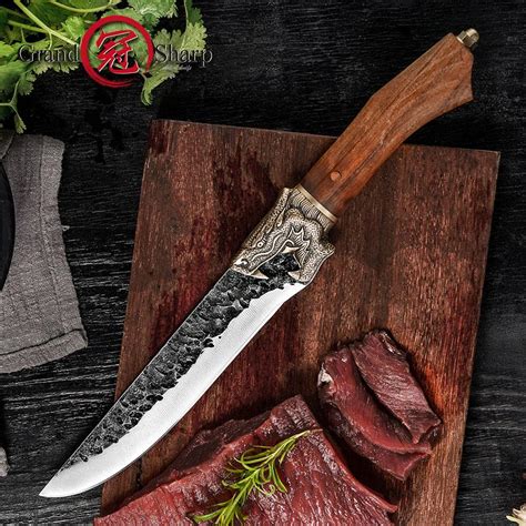 Купить Кухонный нож ручной работы Китайский тесак Овощное мясо Шеф ...