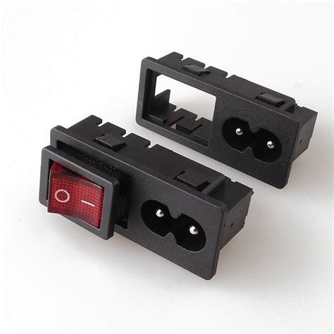 LZ P IEC Power Socket Inlet Electrical Plug AC Power C Type Connector With Rocker Switch
