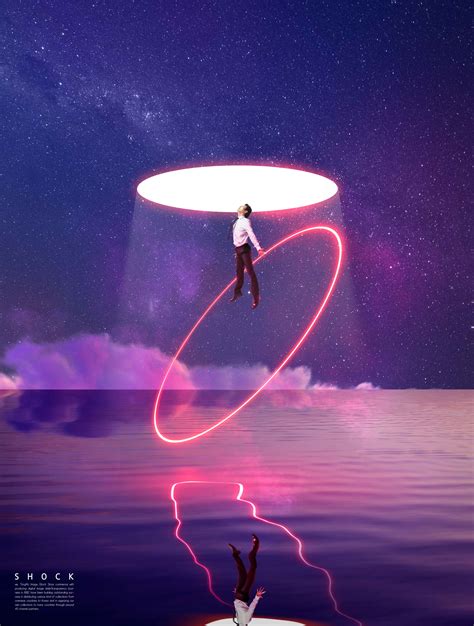 抽象升天海边星空科技背景图海报素材 云瑞设计