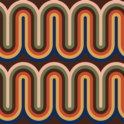 Premium Vector Retro 70s Seamless Patternmid Century Patternvector