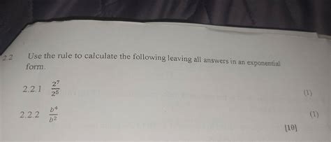 Solved 2 2 Use The Rule To Calculate The Following Leaving All Answers