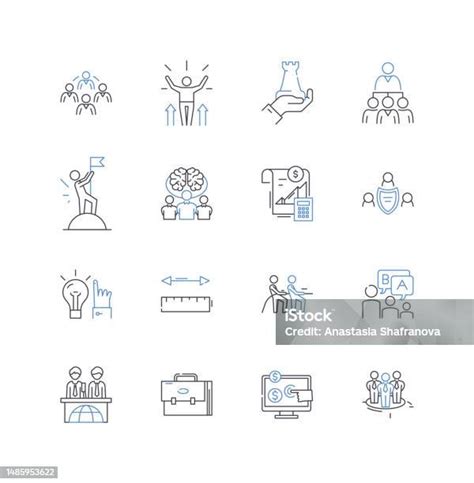 생산성 서지 라인 아이콘 모음입니다 효율성 초점 모멘텀 최적화 간소화 가속 오버드라이브 벡터 및 선형 그림 우선 순위 지정 자동화 멀티태스킹 개요 표지판 세트 팀워크에 대한